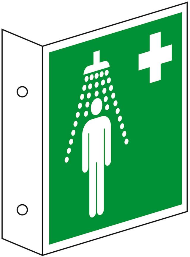 KSIGN Rettungszeichen Fahnenschild Notdusche ISO Kunststoff kaufen ...