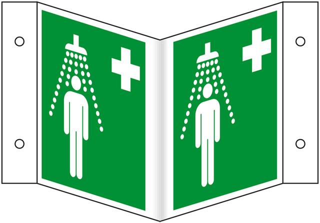 KSIGN Rettungszeichen Nasenschild Notdusche ISO Kunststoff kaufen ...
