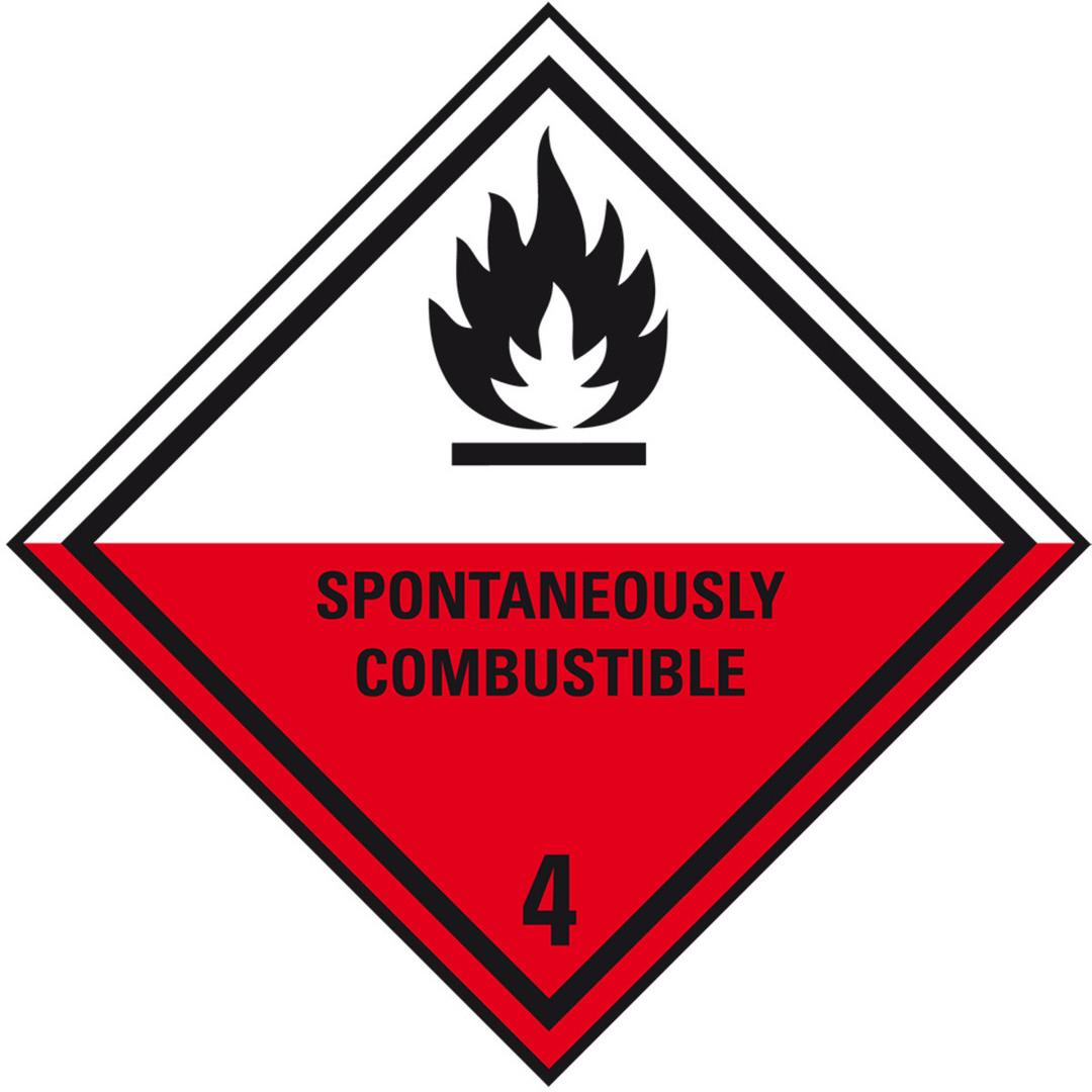 KSIGN Verpackungskennzeichen Klasse: 4.2 SPONTANEOUSLY COMBUSTIBLE 100 ...